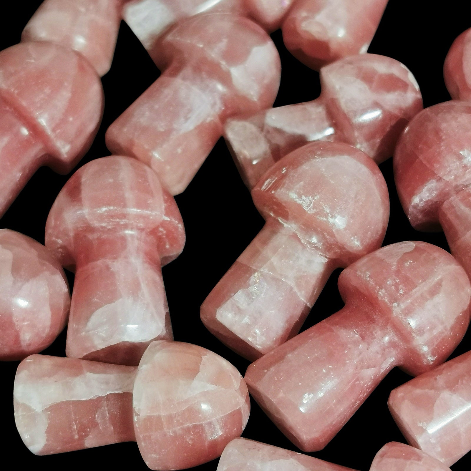 Rose Calcite Mushroom - Carving
