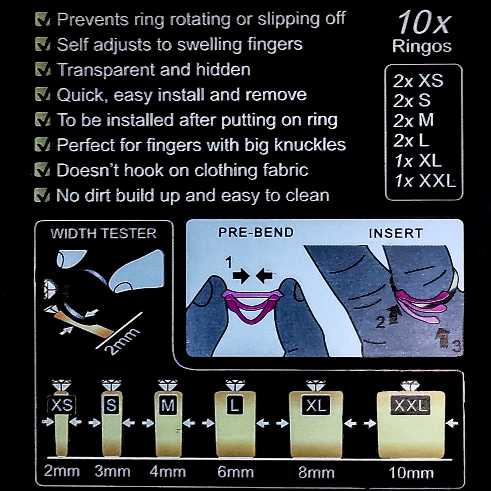 Plastic Ring Inserts - Ring Resizers